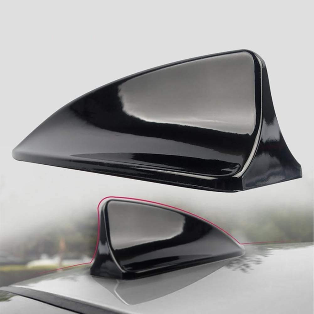 AllExtreme Car Shark Fin Roof Antenna Radio FM AM Car Accessories Decorater Universal for Car Black